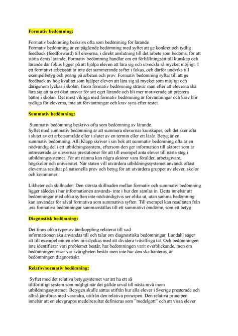 Begreppslista 2 Begrepplista Formativ Bedömning Formativ Bedömning