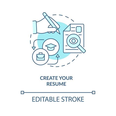 Create Your Resume Turquoise Concept Icon Search For Job Become Software Engineer Abstract