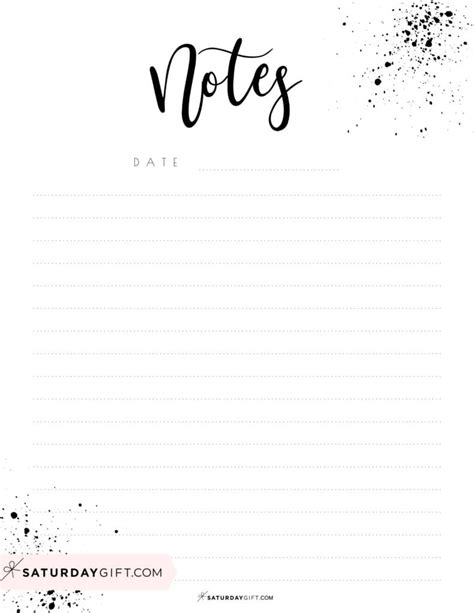 Notebook Pages Printable