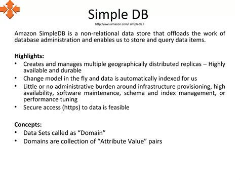 Amazon Simple Db Ppt