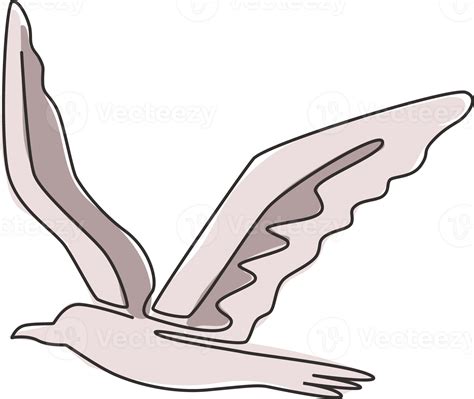 Single Continuous Line Drawing Of Cute Albatross For Business Logo Identity Adorable Sea Bird