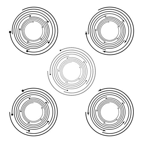 premium vector circular frame spins linear symbol rotates circles