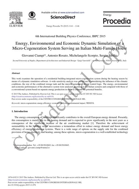 Pdf Energy Environmental And Economic Dynamic Simulation Of A Micro Cogeneration System