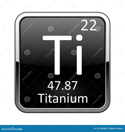 Titanium Symbol Chemical Element Of The Periodic Table Vector Stock