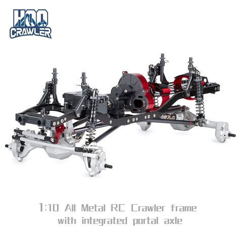 포탈 액슬 카본 레일이 있는 휠베이스 올 메탈 섀시 키트 110 Rc 크롤러 Scx10 락 오프로드 트럭 리그용 313mm
