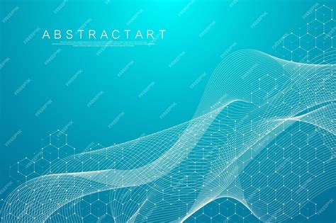 Premium Vector Abstract Hexagonal Boxes Background Molecular Structure With Hexagons Lines And