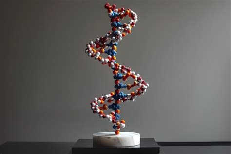 Elegant Dna Model Sculpture Showcasing The Double Helix Structure