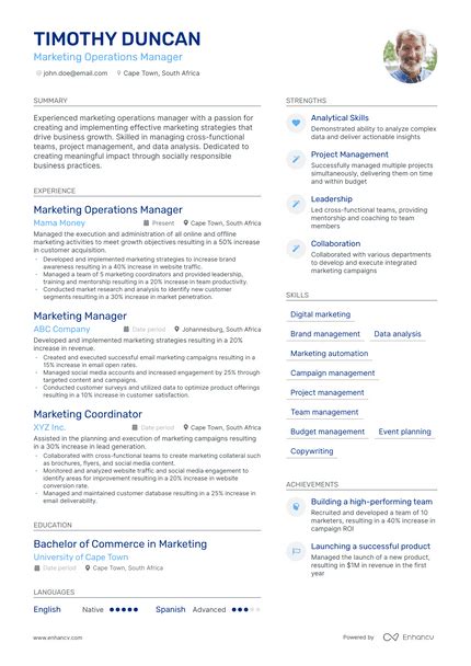Marketing Operations Manager Resume Examples Guide For