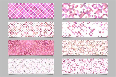 Abstract Diagonal Square Mosaic Pattern Banner Vector Image