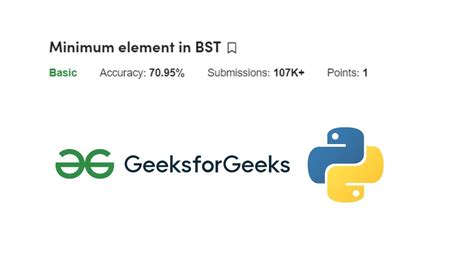 Minimum Element In Bst Gfg Python Youtube