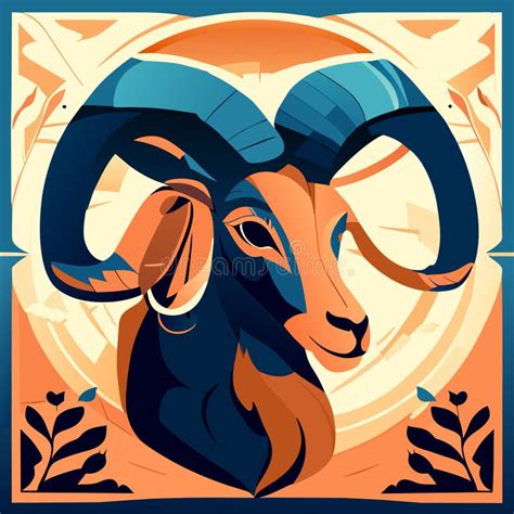 Vector Illustration Of The Head Of A Ram On An Abstract Background