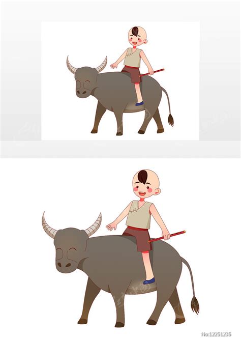 放牛娃卡通插图图片下载红动中国