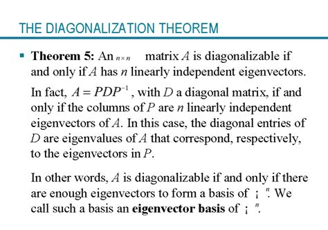 Solved The Diagonalization Theorem N Theorem 5 An Nxn