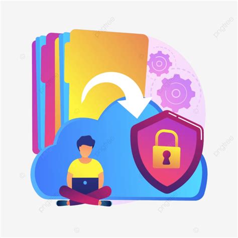 Secure File Sharing Abstract Concept Vector Illustration Design