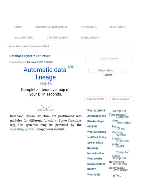 Database System Structure Pdf Databases Information Management