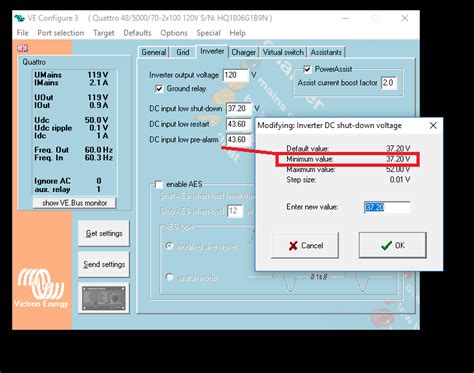 How Can I Set The Dc Input Low Shutdown Lower Than The Default Victronenergy