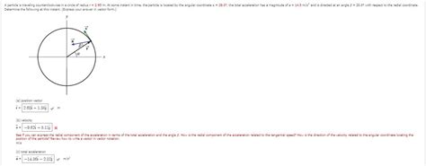 Solved A Particle Is Traveling Counterclockwise In A Circle Chegg