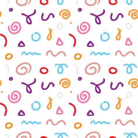 Premium Vector Memphis Seamless Pattern Trendy Memphis Style Colorful Geometric Seamless