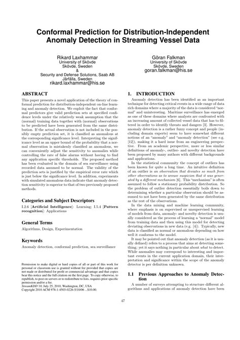 Pdf Conformal Prediction For Distribution Independent Anomaly