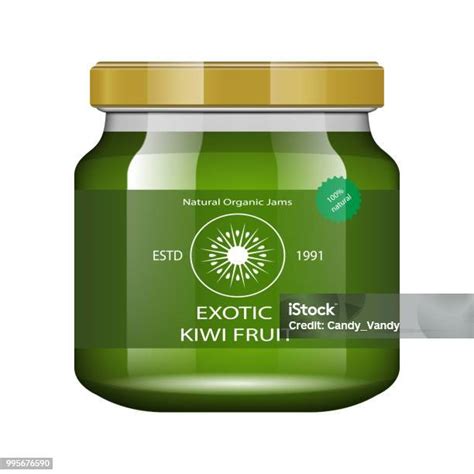 키 위 잼 잼 병 유리 하 고 구성 합니다 벡터 일러스트입니다 포장 컬렉션입니다 잼에 대 한 레이블입니다 은행 현실입니다 디자인 상표 및 로고와 유리 항아리를 비웃는 다 0