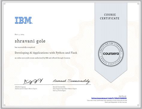 Shravani Gole On Linkedin Ai Python Flask Ibm Coursera