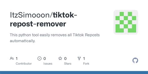 Github Itzsimooontiktok Repost Remover This Python Tool Easily