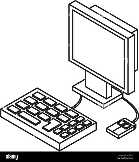 Computer Monitor Keyboard Scale Stock Vector Images Alamy