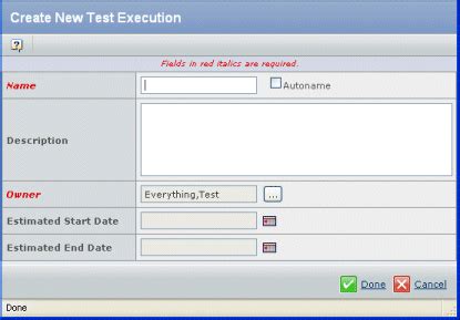 Creating A Test Execution
