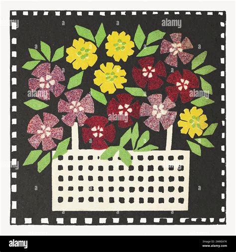 Basket Of Flowers Vector Stock Vector Image And Art Alamy