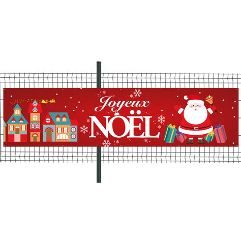Banderole Pvc Oeillets 100x400 Cm Plv Joyeux Noël Modèle 4