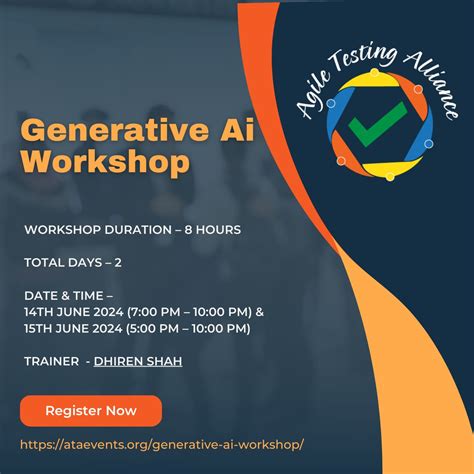 Agile Testing Alliance On Linkedin Join Us For Our Second Exclusive Workshop 𝐆𝐞𝐧𝐞𝐫𝐚𝐭𝐢𝐯𝐞 𝐀𝐈…