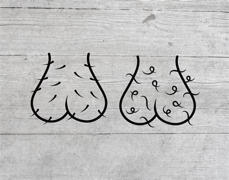 Hairy Balls Clip Art Scrotum Silhouettes Testicles Instant Download Digital Or Printable