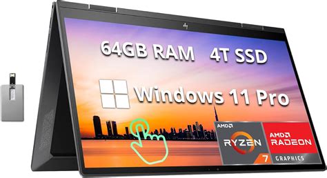 Hp Envy X In Fhd Touchscreen Laptop Amd Ryzen U Gb Ram Tb Pcie Ssd
