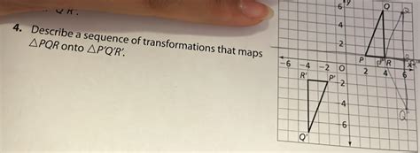 solved 6 y q 4 describe a sequence of transformations that maps pqr