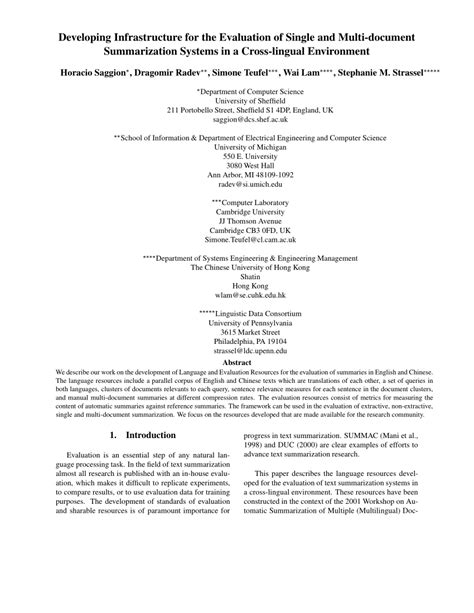 Pdf Developing Infrastructure For The Evaluation Of Single And Multi