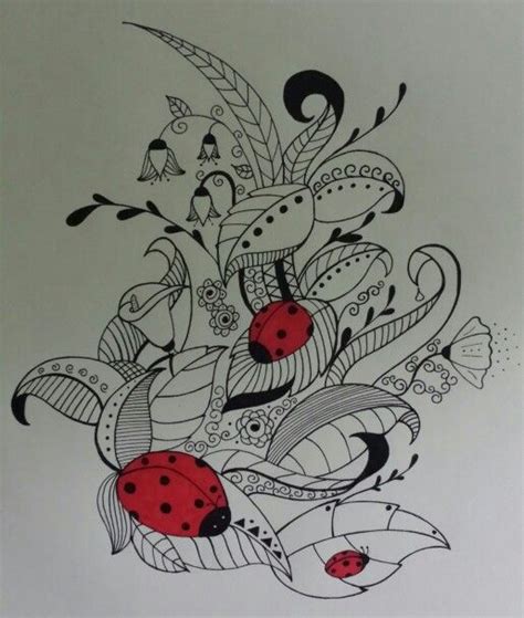 Ladybug Zentangle Art Drawing