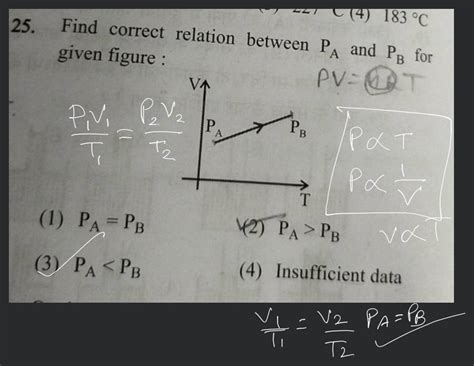 Find Correct Relation Between P A And P B For Given Figure P V 1