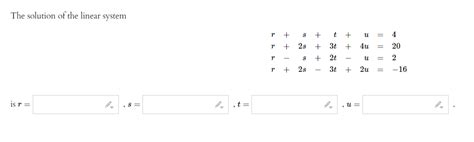 Solved The Solution Of The Linear System Chegg