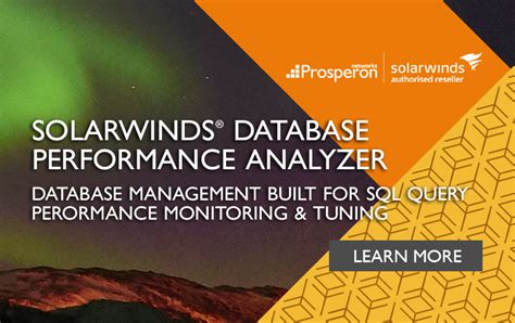 solarwinds database performance analyzer prosperon networks