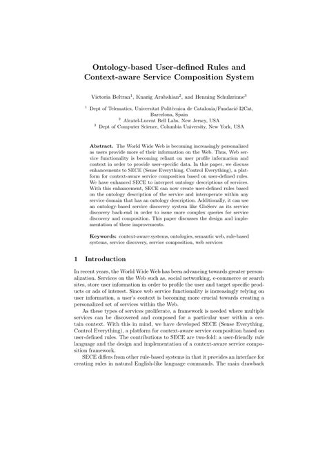 Pdf Ontology Based User Defined Rules And Context Aware Service Composition System