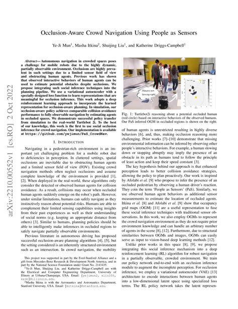 Occlusion Aware Crowd Navigation Using People As Sensors Deepai