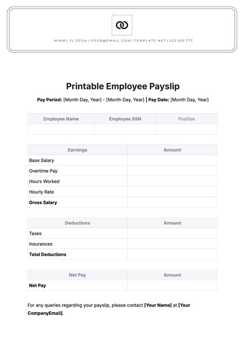 Free Payslip Templates To Edit Online
