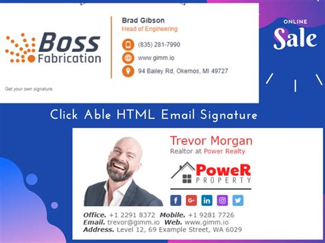 A Custom Html Email Signature Outlook Signature Mail Signature Upwork
