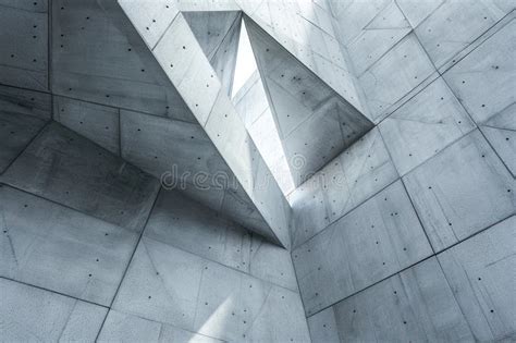 Modern Architectural Design Concrete Walls Abstract Patterns And Shapes Generative Ai Stock