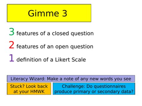 Edexcel Psychology 9 1 Gcse New Spec Unit 1 Lesson 15 Questionnaires Teaching Resources