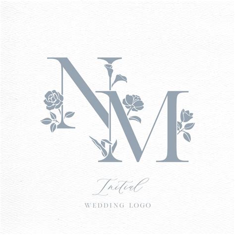 Premium Vector Nm Initial Wedding Logo Monogram