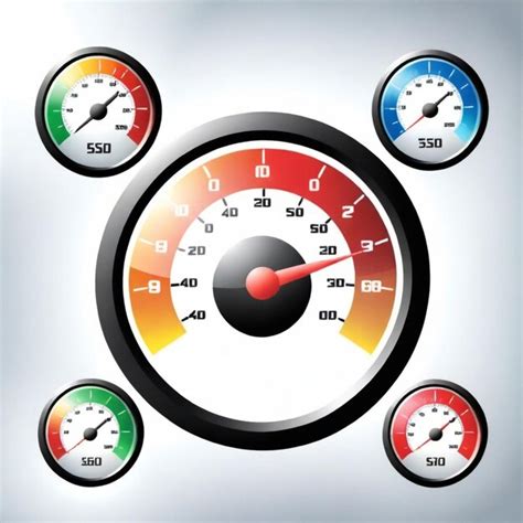 A Speedometer With Different Colored Arrows And A Red Dot On The Top Premium Ai Generated Vector