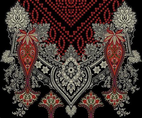 طراحی دیجیتال جلو و پشت پارچه و سفید و زیور آلات تصویر هنری دست ساز