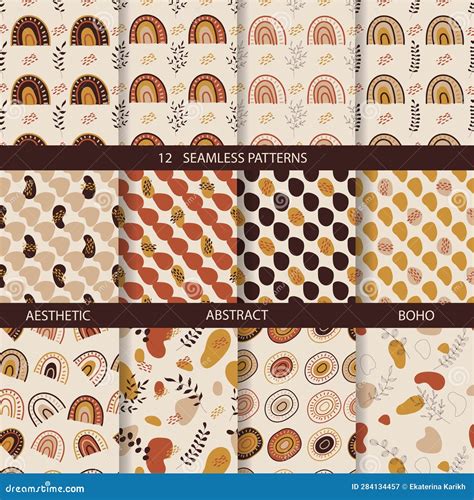 Aesthetic Patterns Boho Patterns Stock Vector Illustration Of Template Boho 284134457