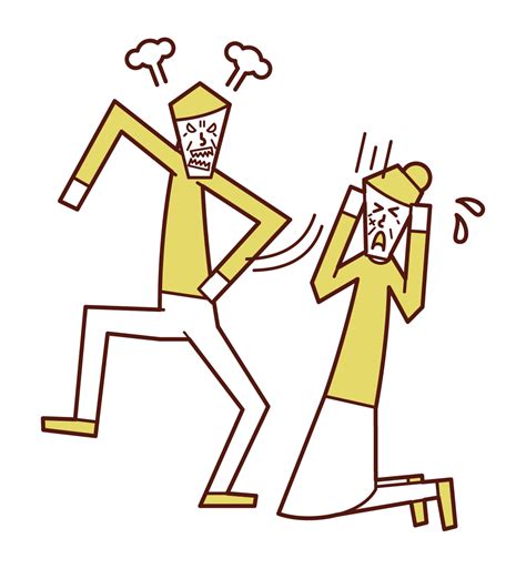 부부 싸움 고함 가정 폭력 Dv 노부부의 그림 무료 일러스트 소재집 Kukukeke